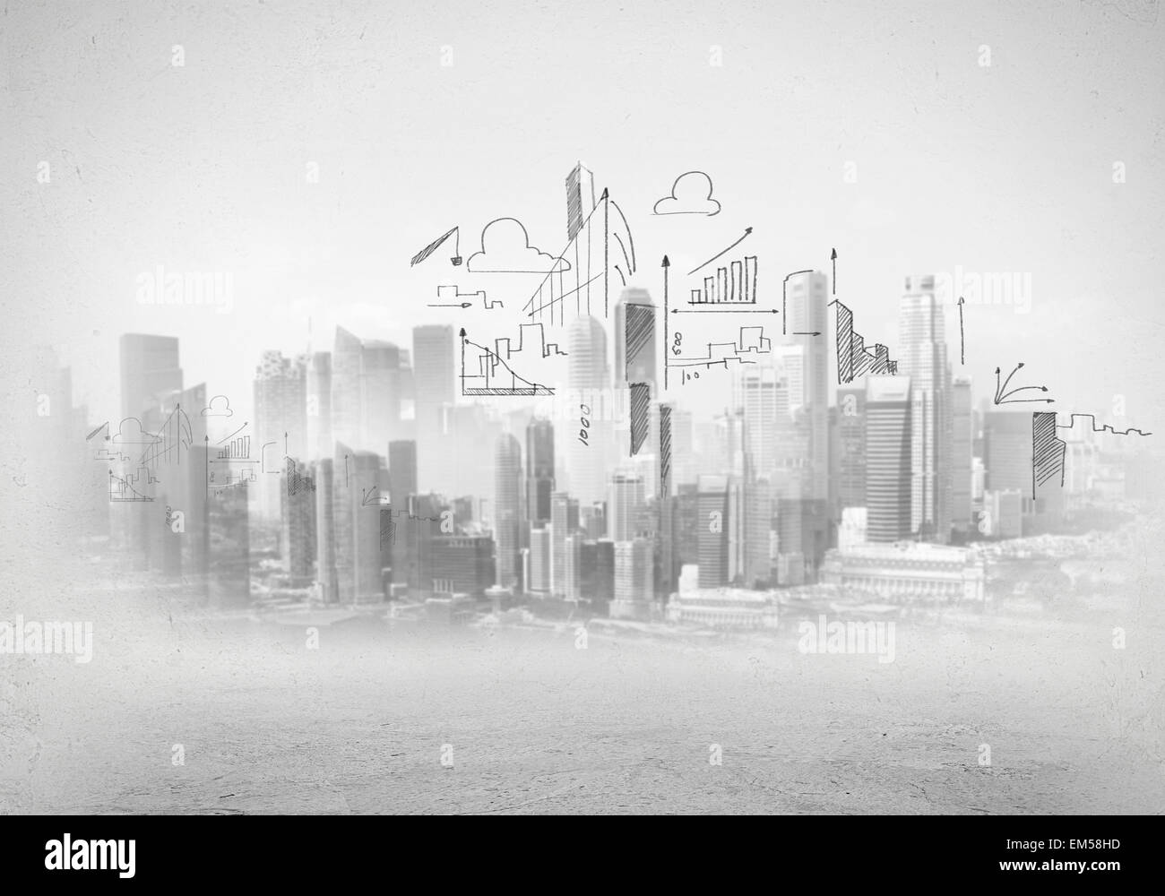 Hand drawing urban scene construction hi-res stock photography and ...