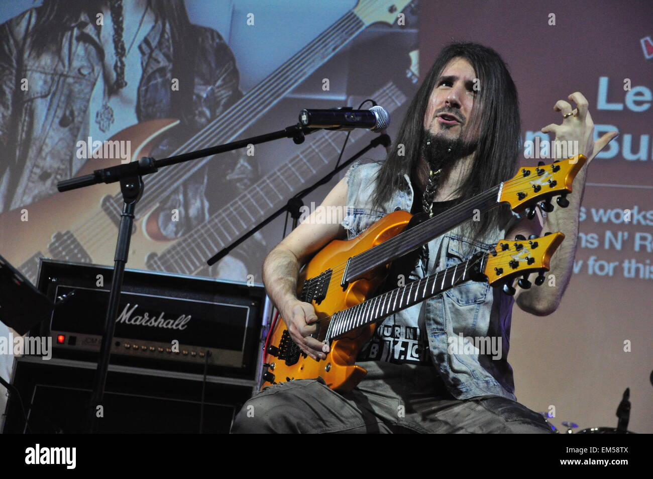 Jakarta, Indonesia. 16th Apr, 2015. Gun N’ Roses guitarist Ron ...