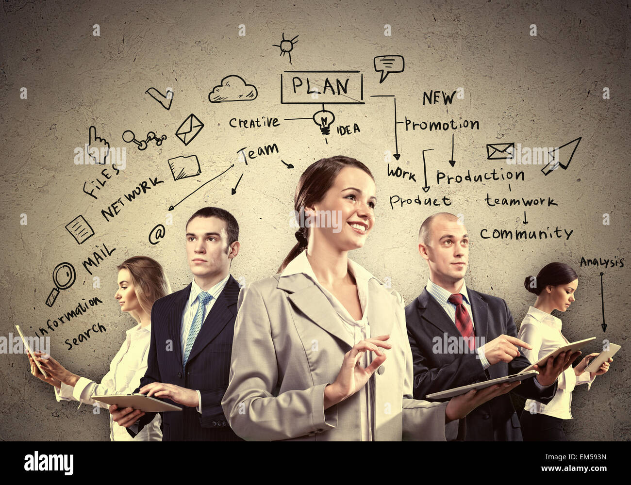 Businesspeople team posing Stock Photo - Alamy