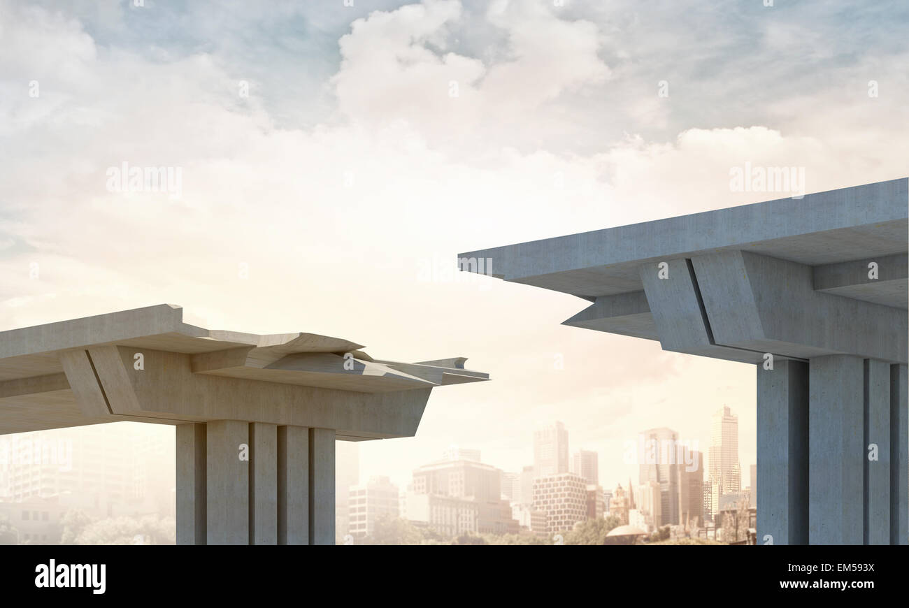 A gap in the bridge Stock Photo - Alamy