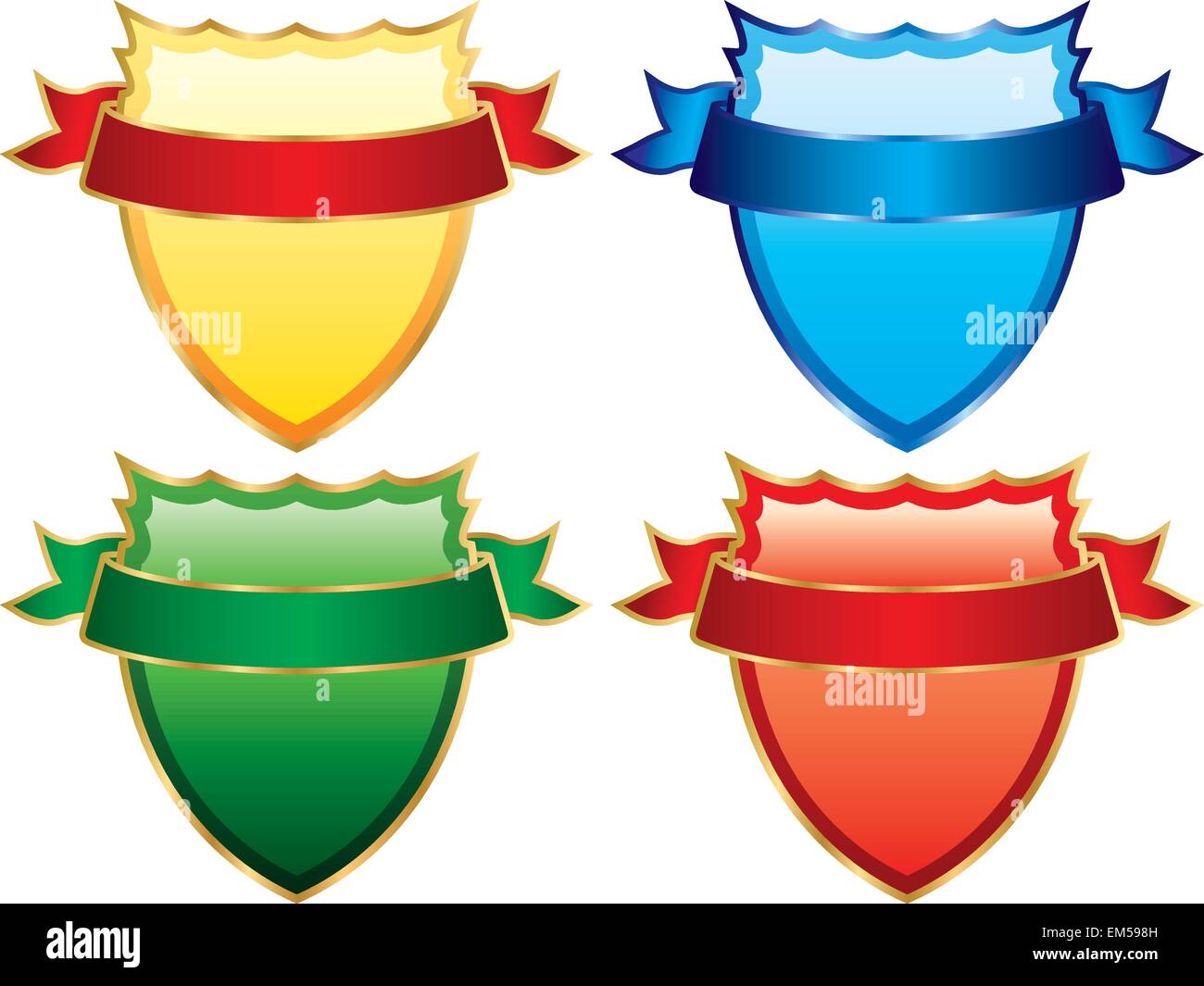 Four shields Stock Vector Images - Alamy