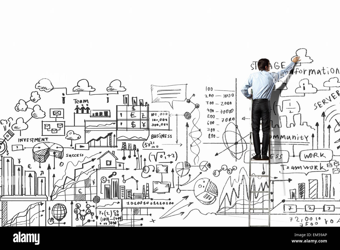 Businessman drawing sketch Stock Photo - Alamy