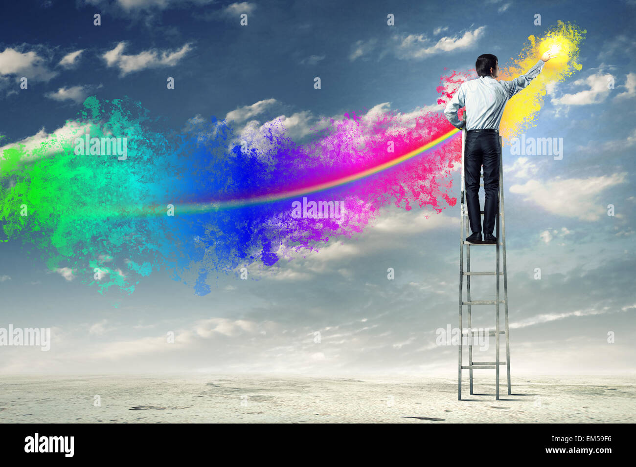 Man painting splashes Stock Photo - Alamy