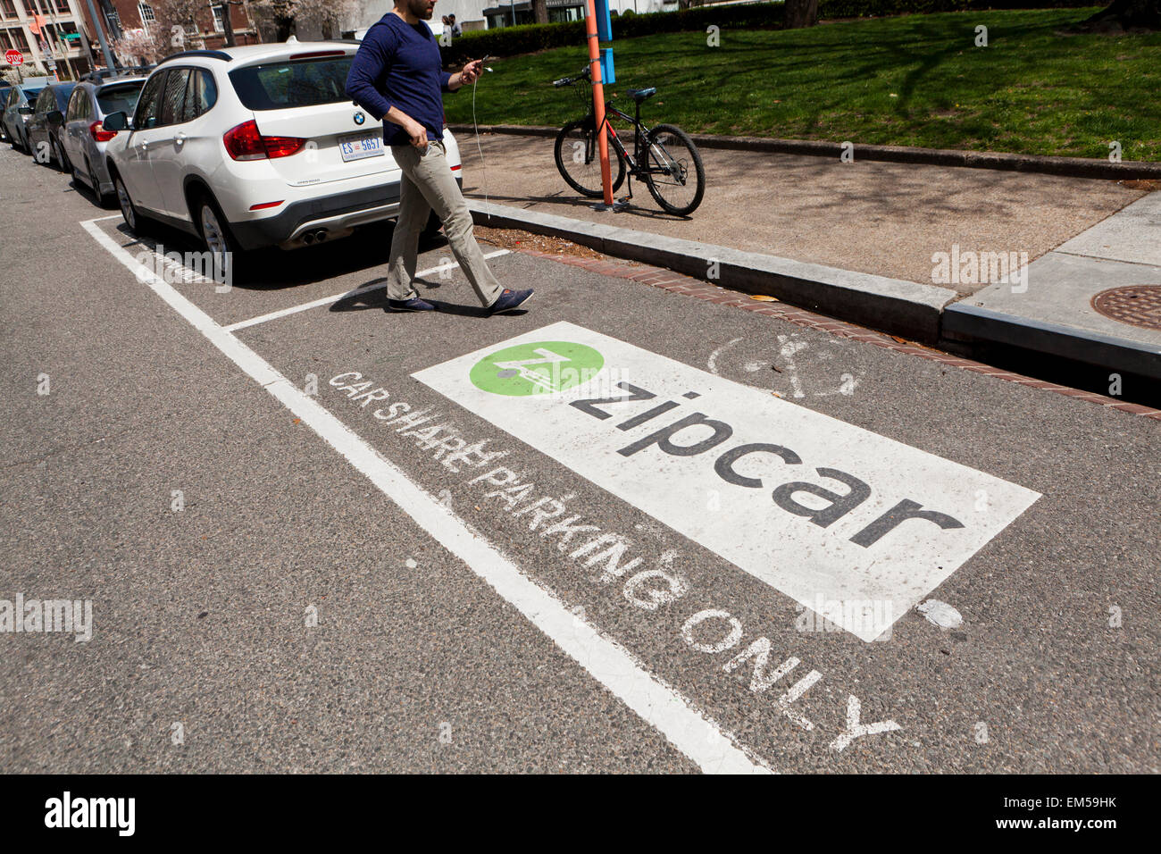 Zip Car designated parking spaces - Washington, DC USA Stock Photo - Alamy