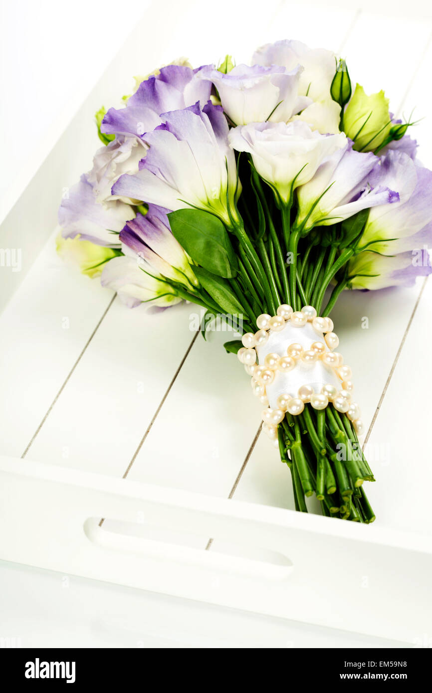 Beautiful eustoma flowers bouquet Stock Photo - Alamy