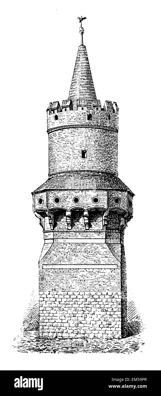 Historic tower in old Black and White Stock Photos & Images - Alamy