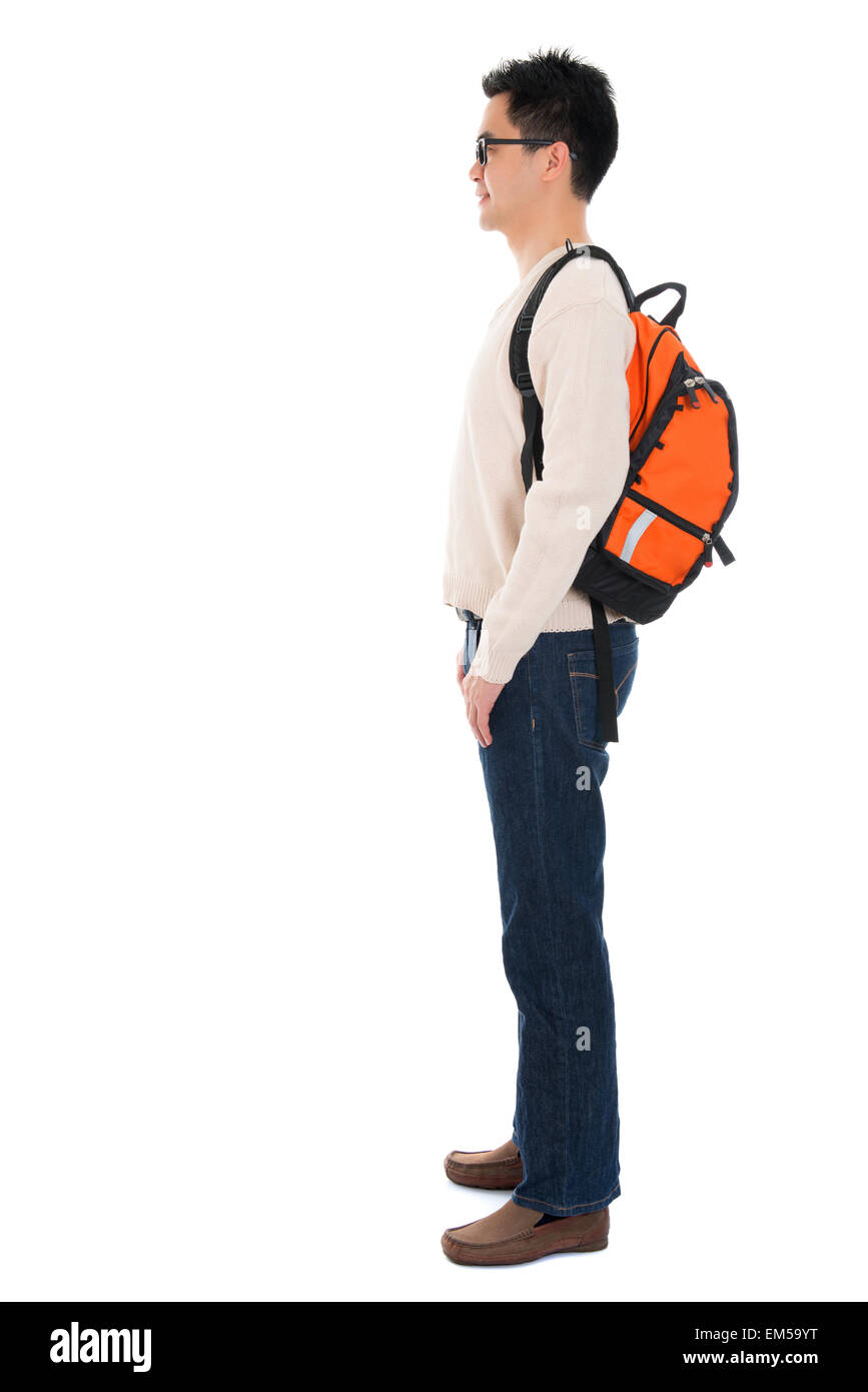 Side view full body Asian adult student Stock Photo - Alamy