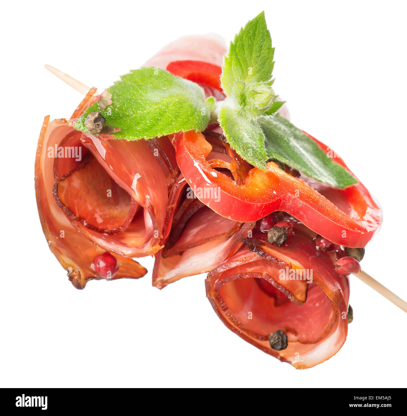 Canape with bacon rolls Stock Photo - Alamy
