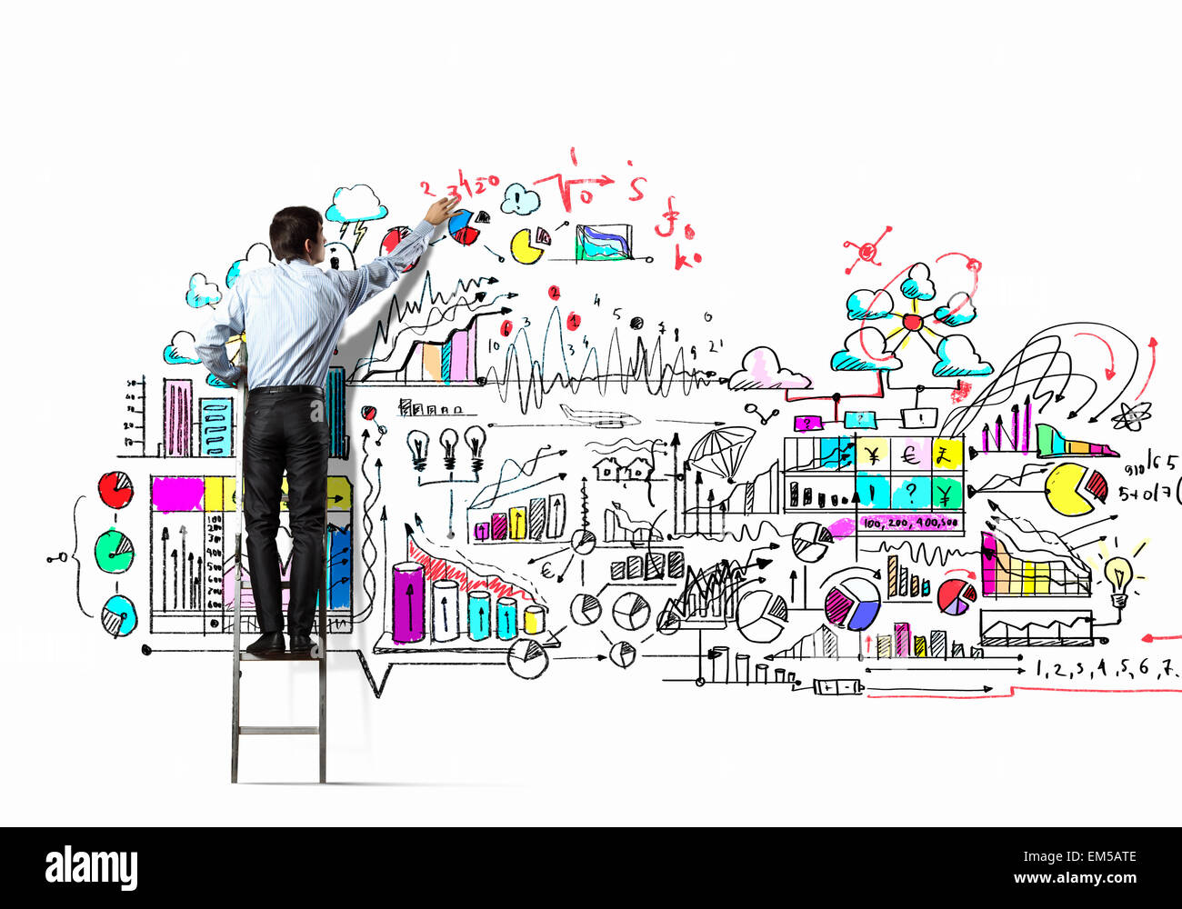 Businessman drawing sketch Stock Photo - Alamy