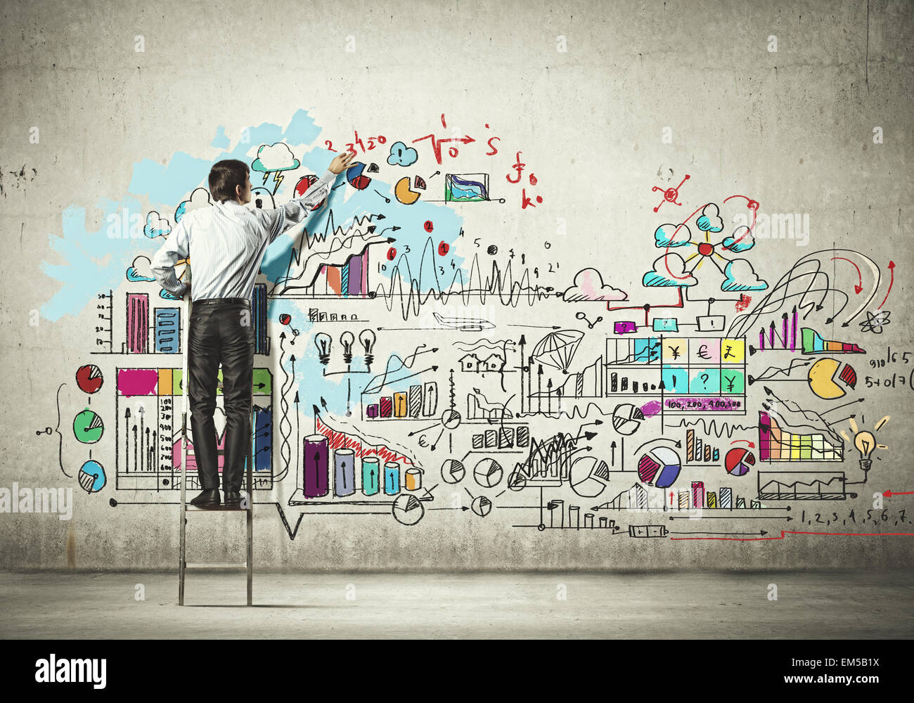 Businessman drawing sketch Stock Photo - Alamy