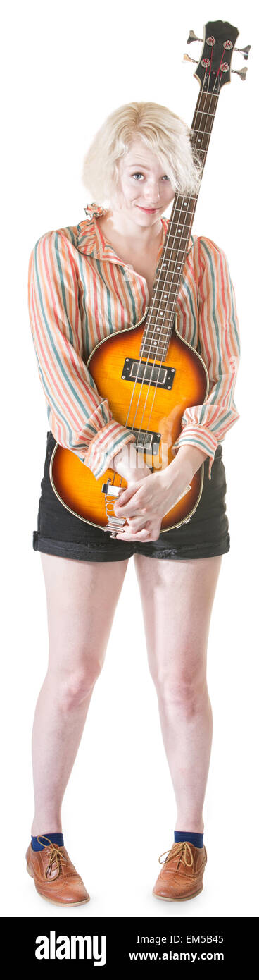 Female on guitar Cut Out Stock Images & Pictures - Alamy