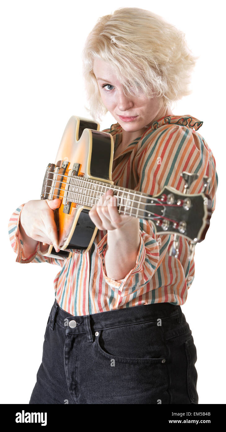 Woman playing guitar cut out hi-res stock photography and images - Alamy