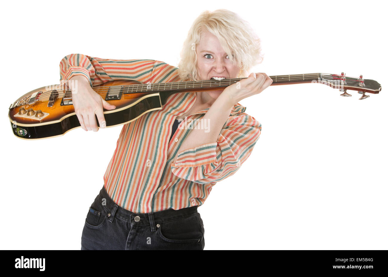 Playing guitar with teeth hi-res stock photography and images - Alamy