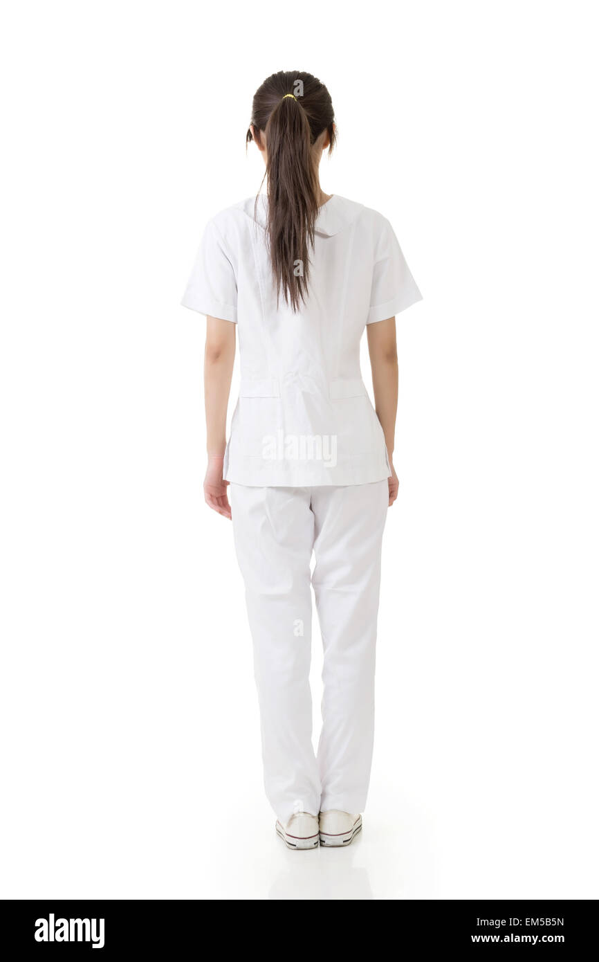 Attractive asian nurse from a back Stock Photo - Alamy