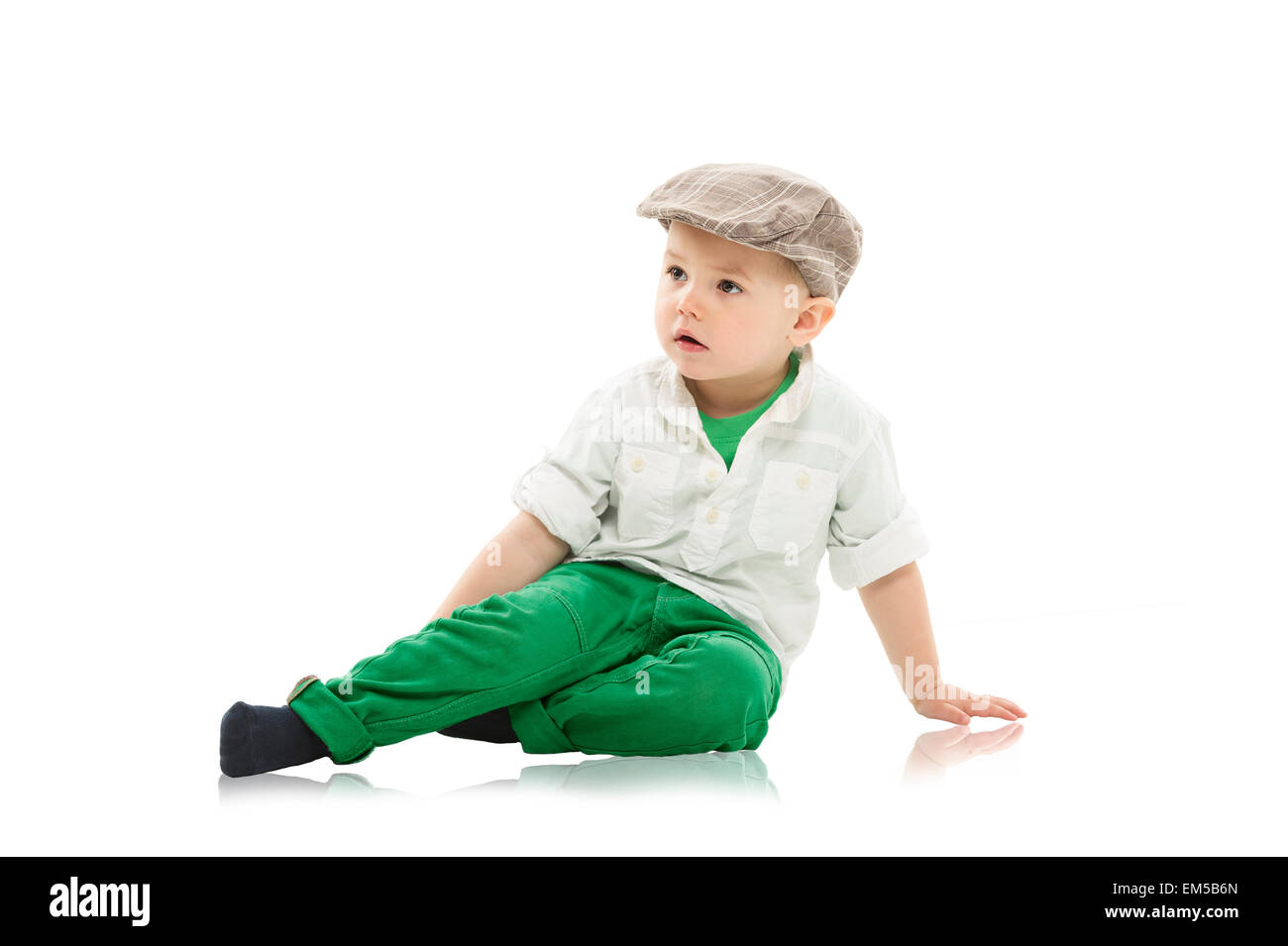 Trendy little boy in a cap Stock Photo - Alamy