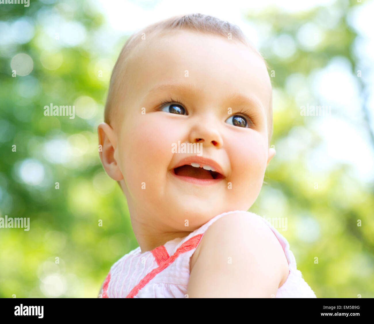Little Baby Girl Portrait outdoor. Child over nature background Stock ...