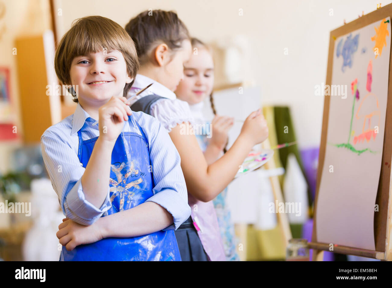 Children drawing and painting Stock Photo - Alamy