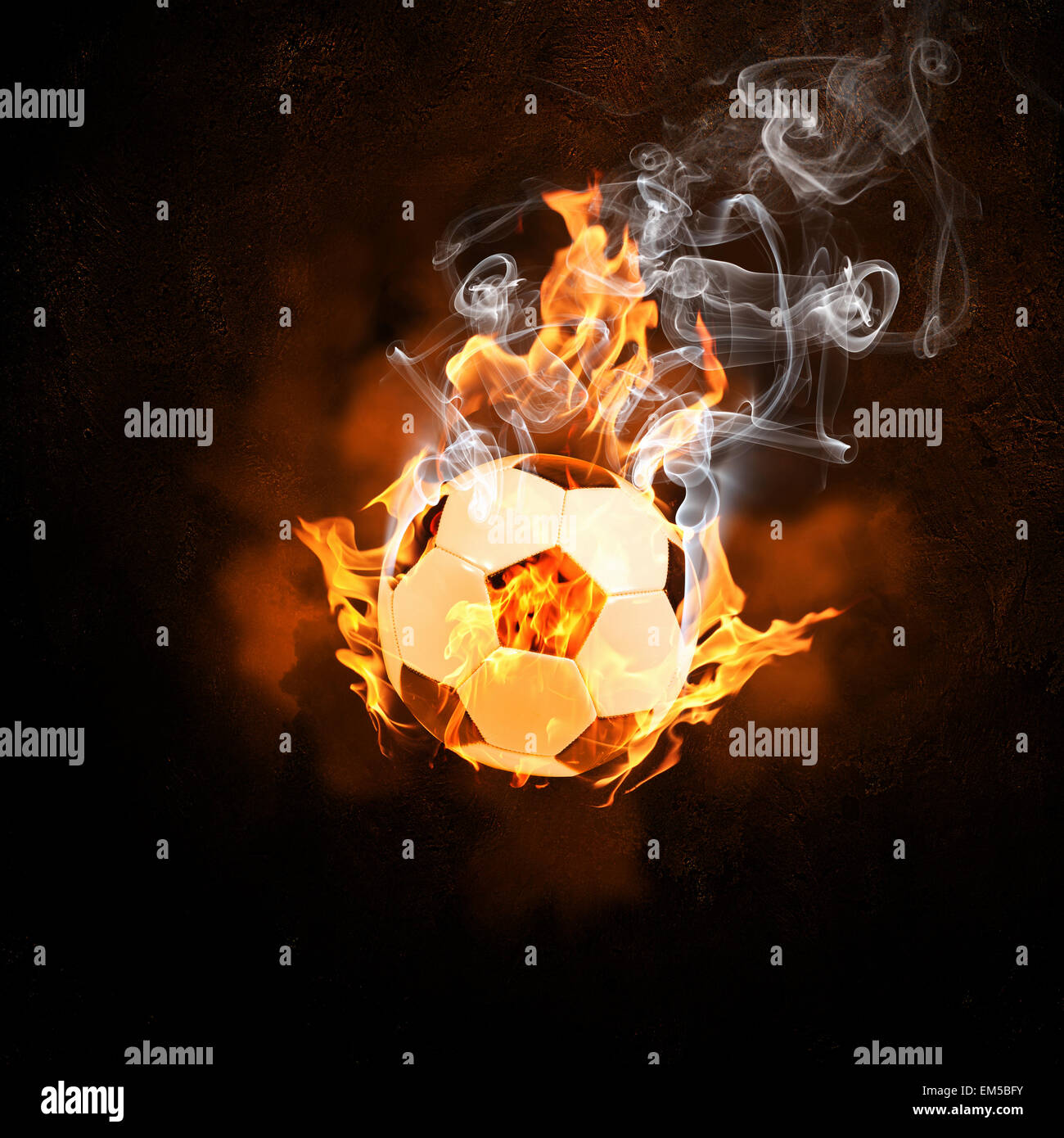 Soccer ball in fire Stock Photo - Alamy