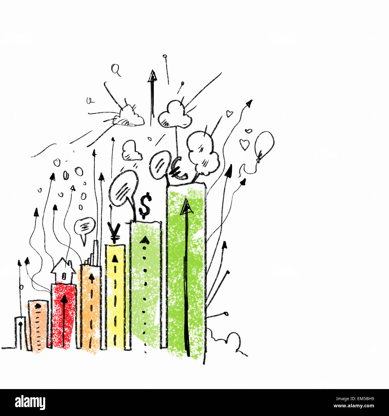 The bar chart and arrows hi-res stock photography and images - Alamy