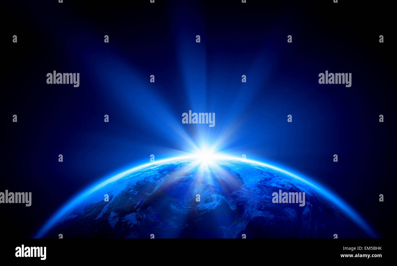 Planet earth appearing sunbeam light hi-res stock photography and ...