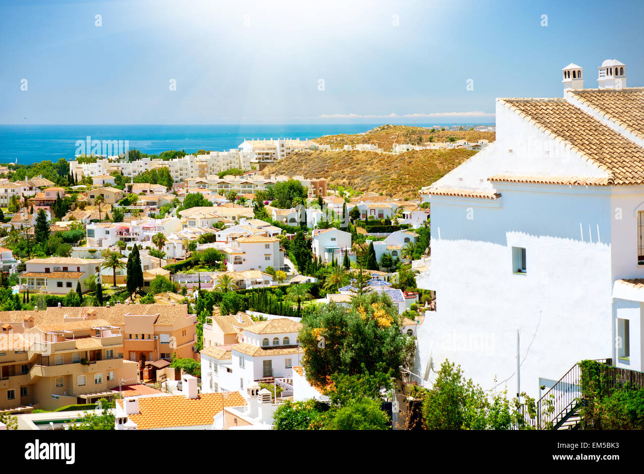 Spanish Landscape. Benalmadena Panoramic View. Malaga, Spain Stock ...