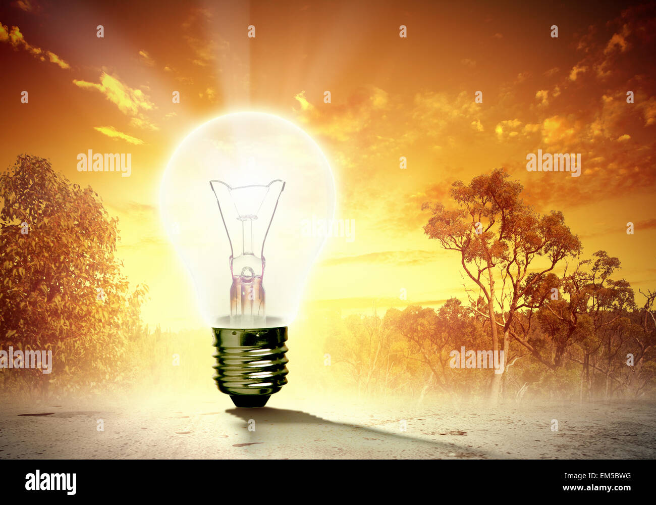 Light bulb and nature Stock Photo - Alamy