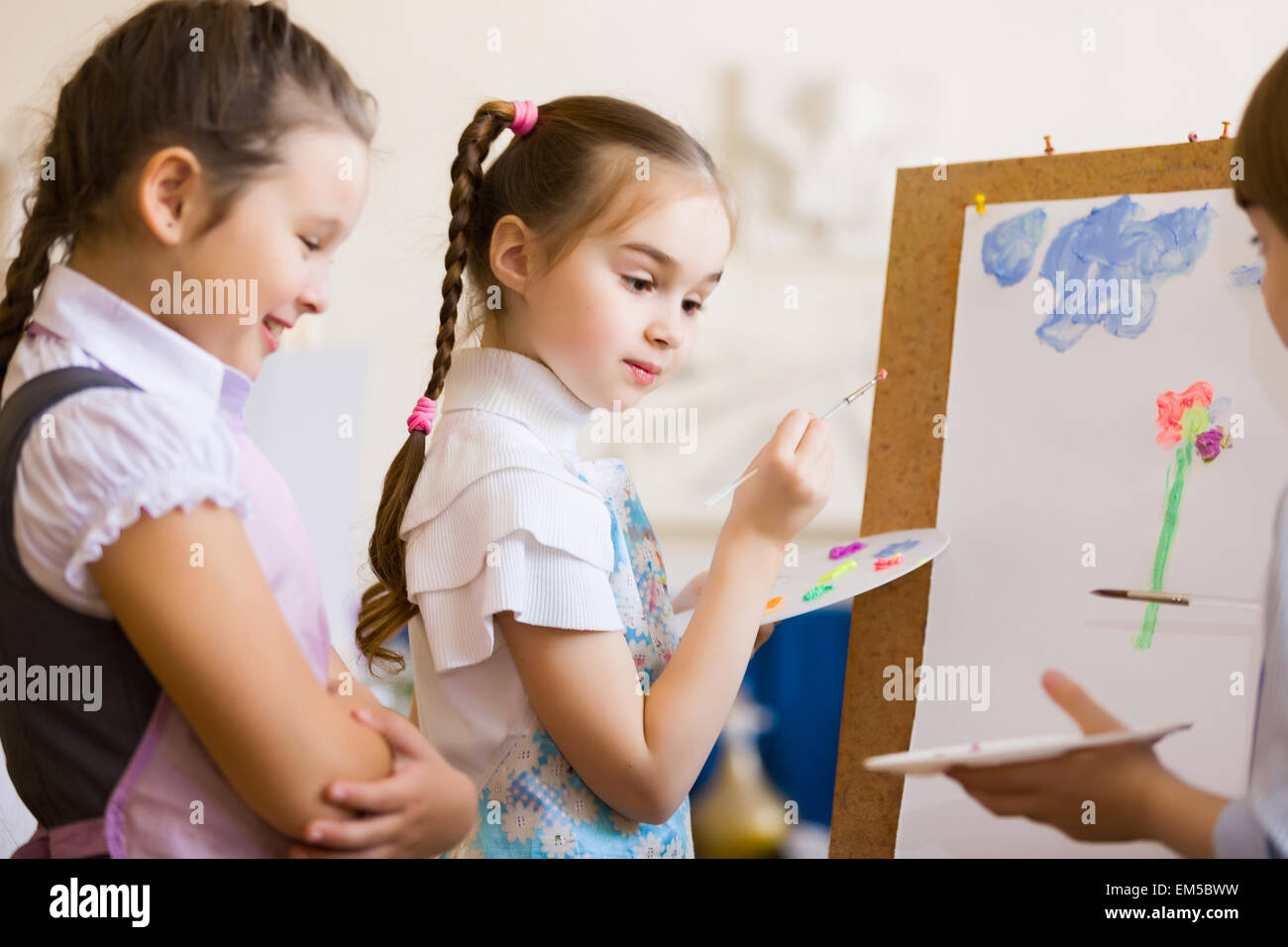 Children drawing and painting Stock Photo - Alamy