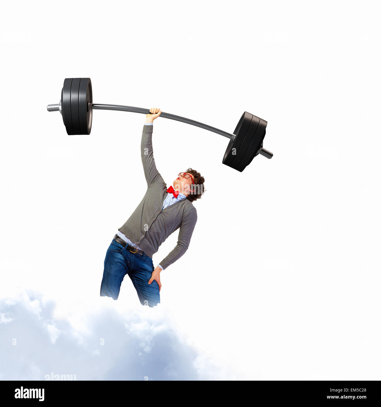 Weight Lifting businessman Stock Photo - Alamy