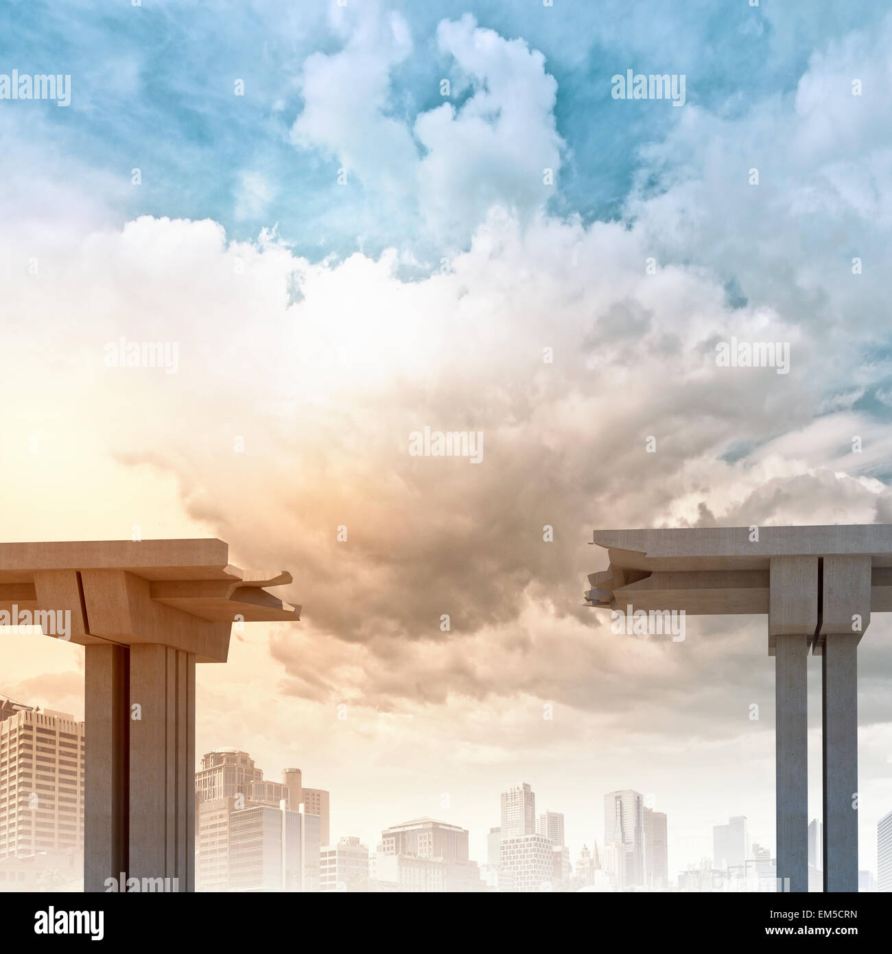 A gap in the bridge Stock Photo - Alamy