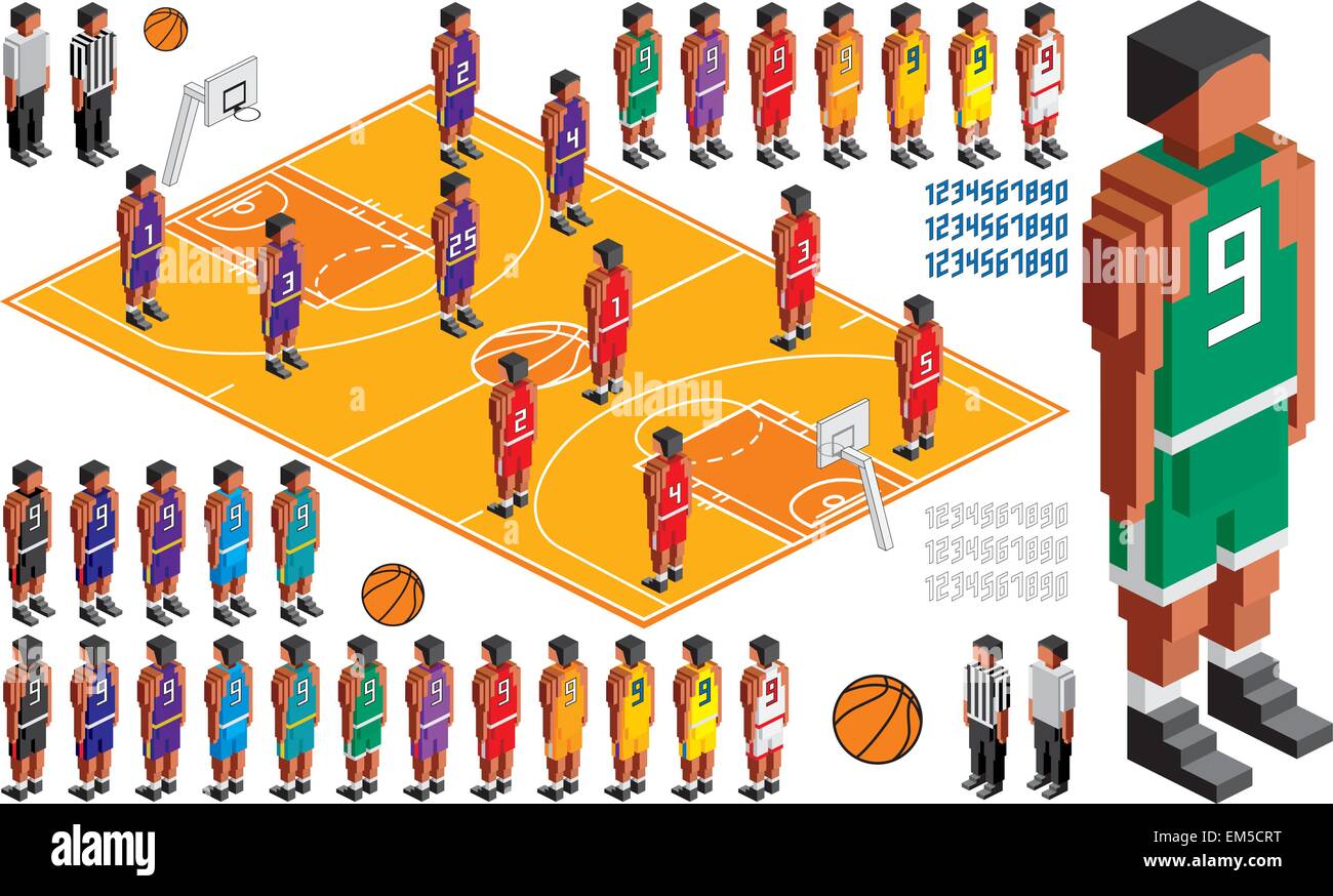 Vector Illustration of Basketball Tactical Kit, elements are in layers ...