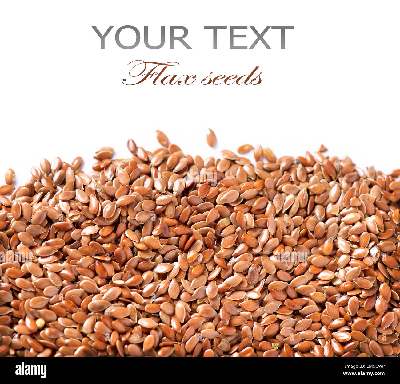 Linseed border isolated on White Background. Flax seeds Stock Photo - Alamy