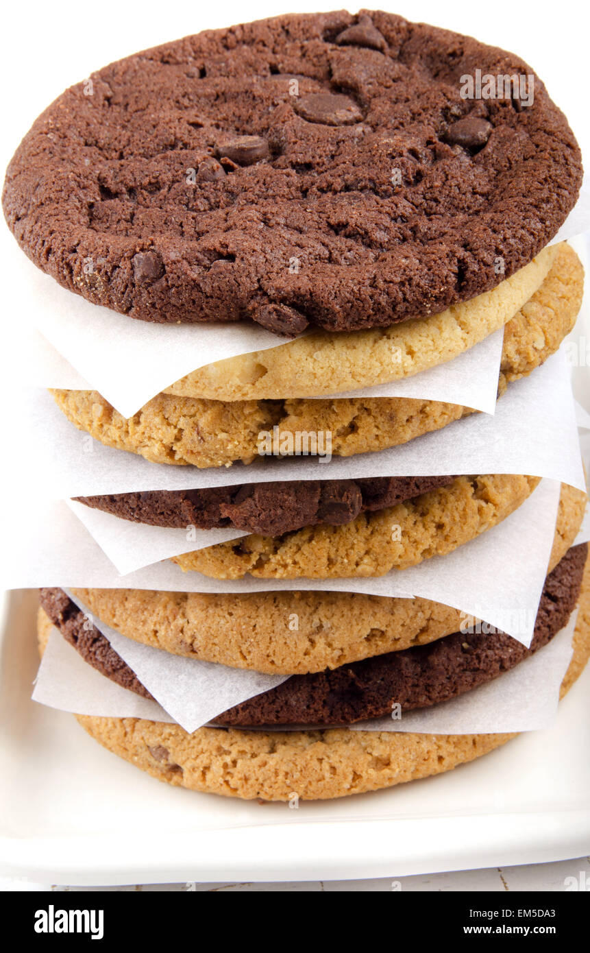 mixed cookies on a plate Stock Photo - Alamy