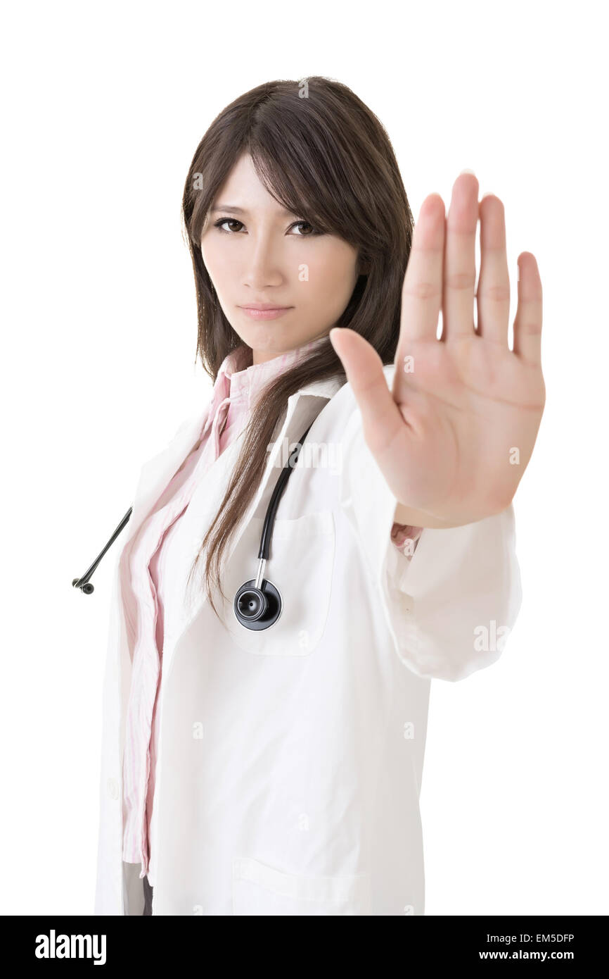 Asian doctor give you reject gesture Stock Photo - Alamy
