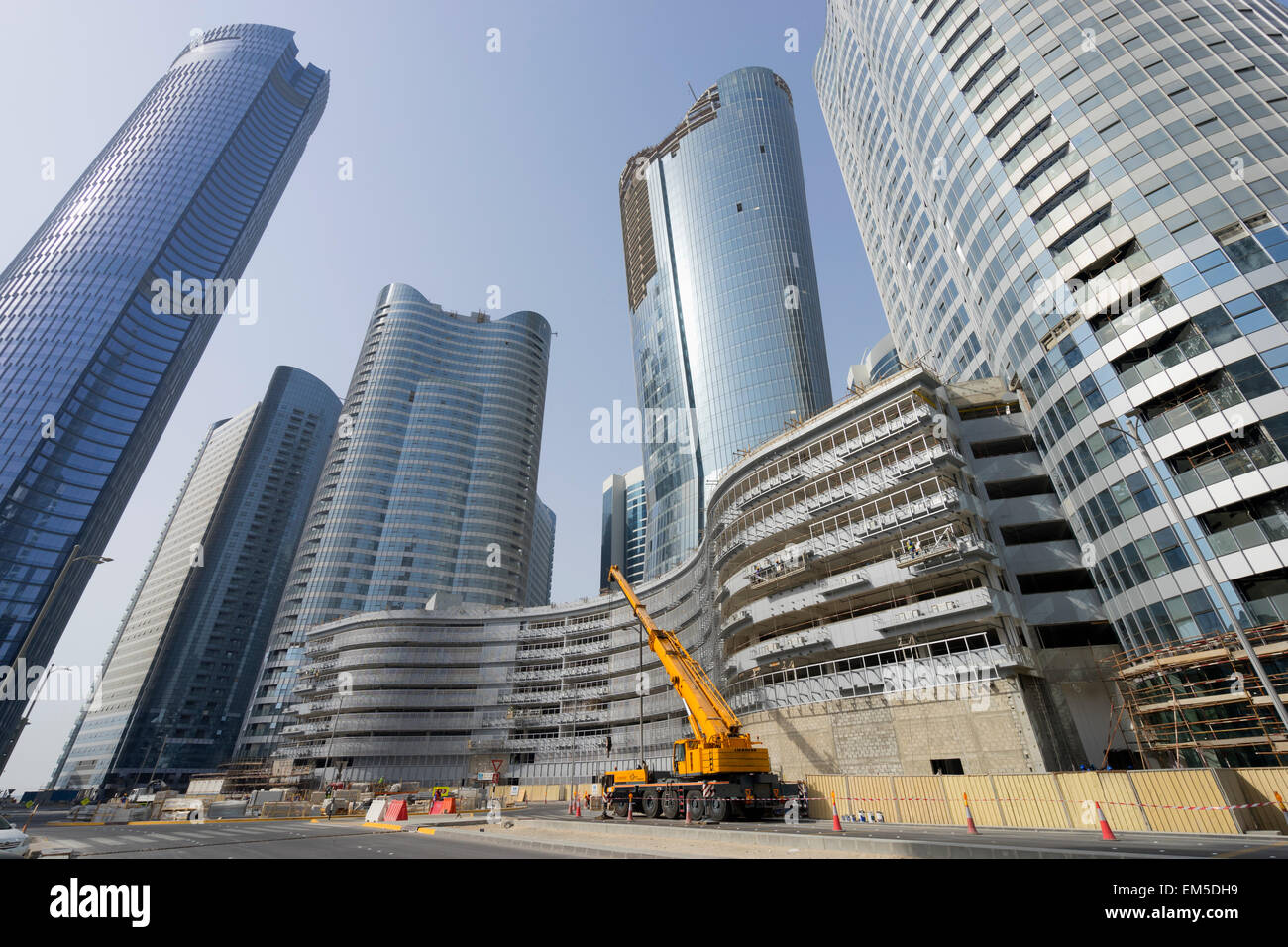 Construction of new high-rise buildings on Al Reem Island in Abu Dhabi ...