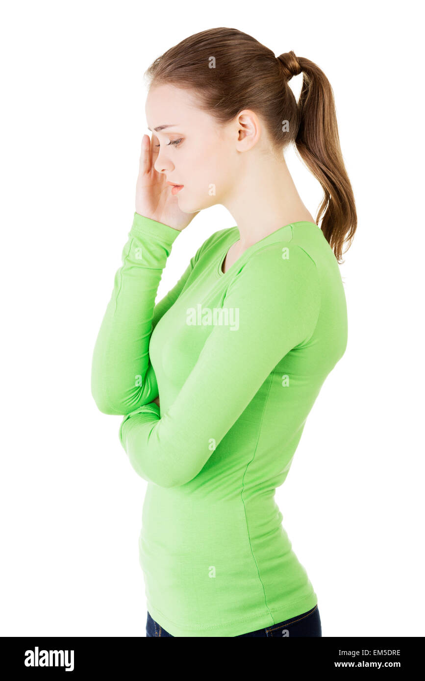 Young beautiful woman in depression Stock Photo - Alamy