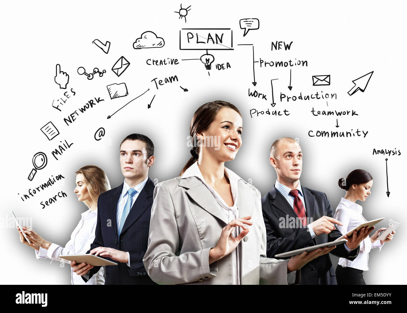 Businesspeople team posing Stock Photo - Alamy