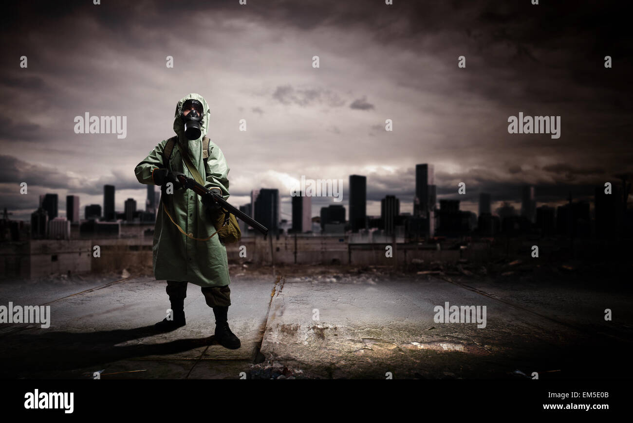 Stalker with gun Stock Photo - Alamy
