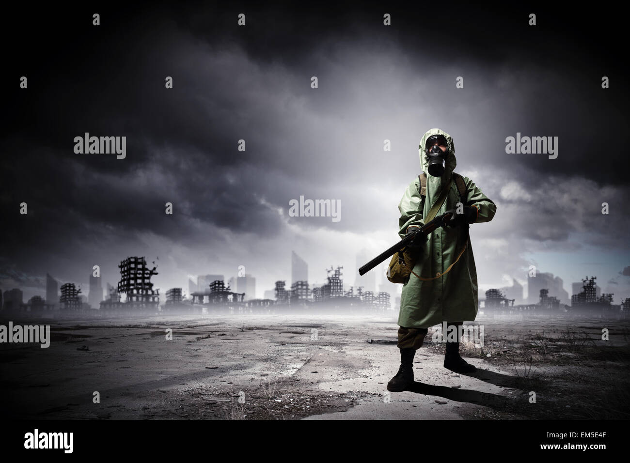 Stalker with gun Stock Photo - Alamy