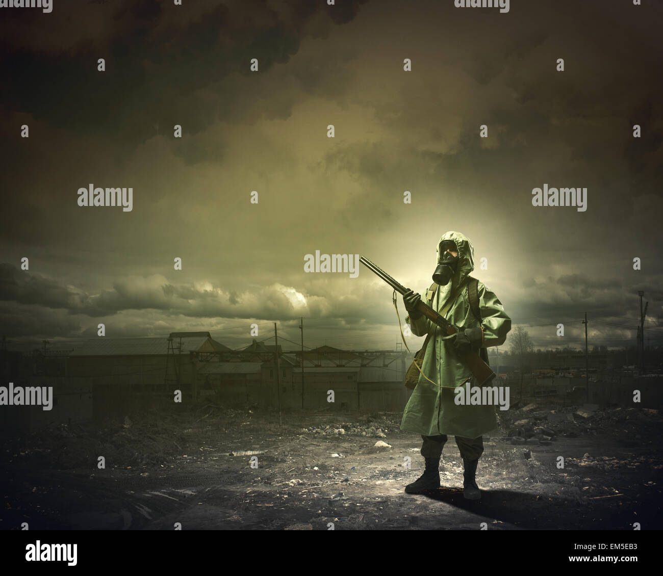 Stalker with gun Stock Photo - Alamy