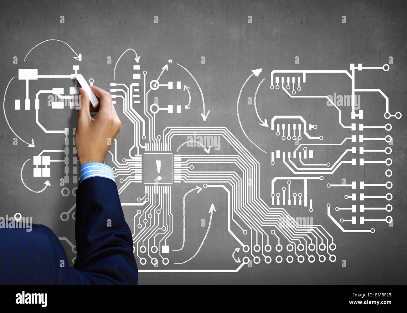 Sketch of motherboard Stock Photo - Alamy