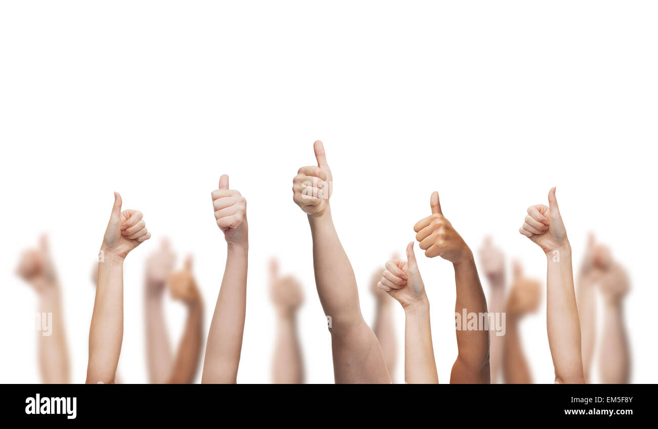human hands showing thumbs up Stock Photo - Alamy