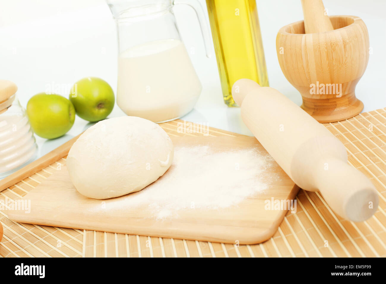 Different products to make bread Stock Photo - Alamy