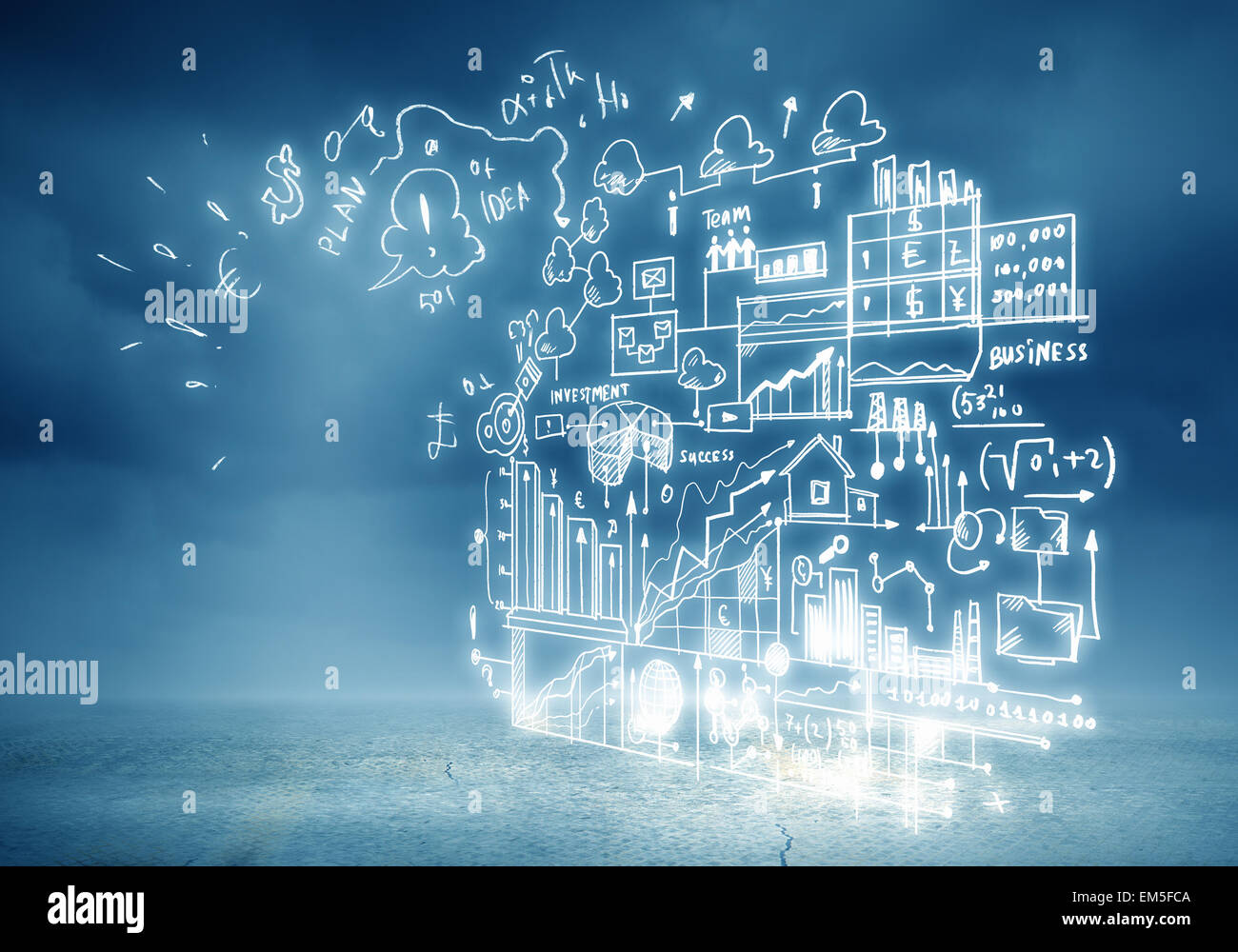 Business sketch background Stock Photo - Alamy