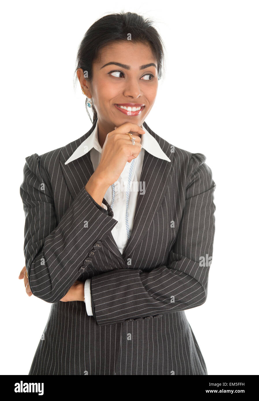 African American businesswoman thinking Stock Photo - Alamy