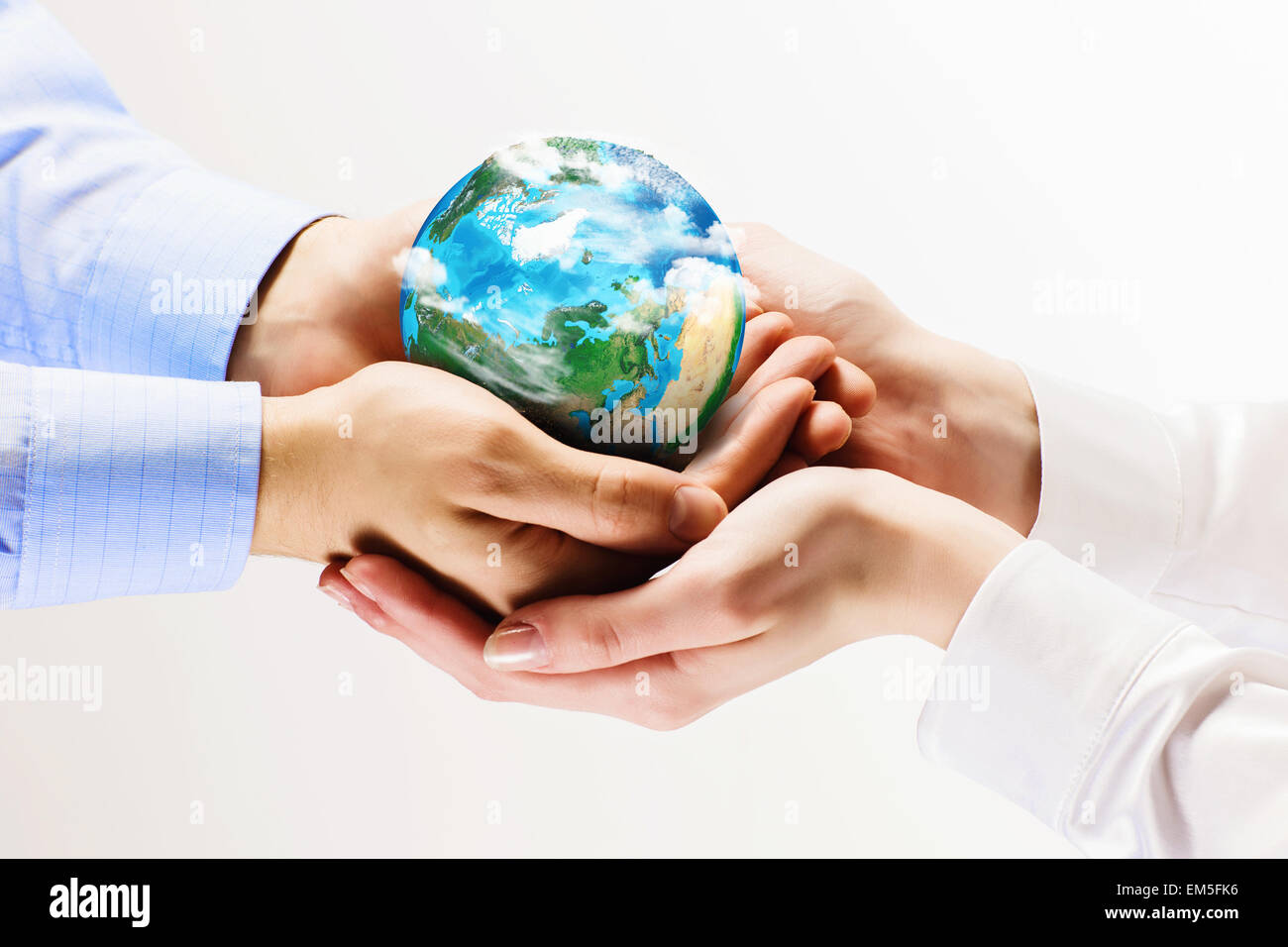 Earth planet in hands Stock Photo - Alamy