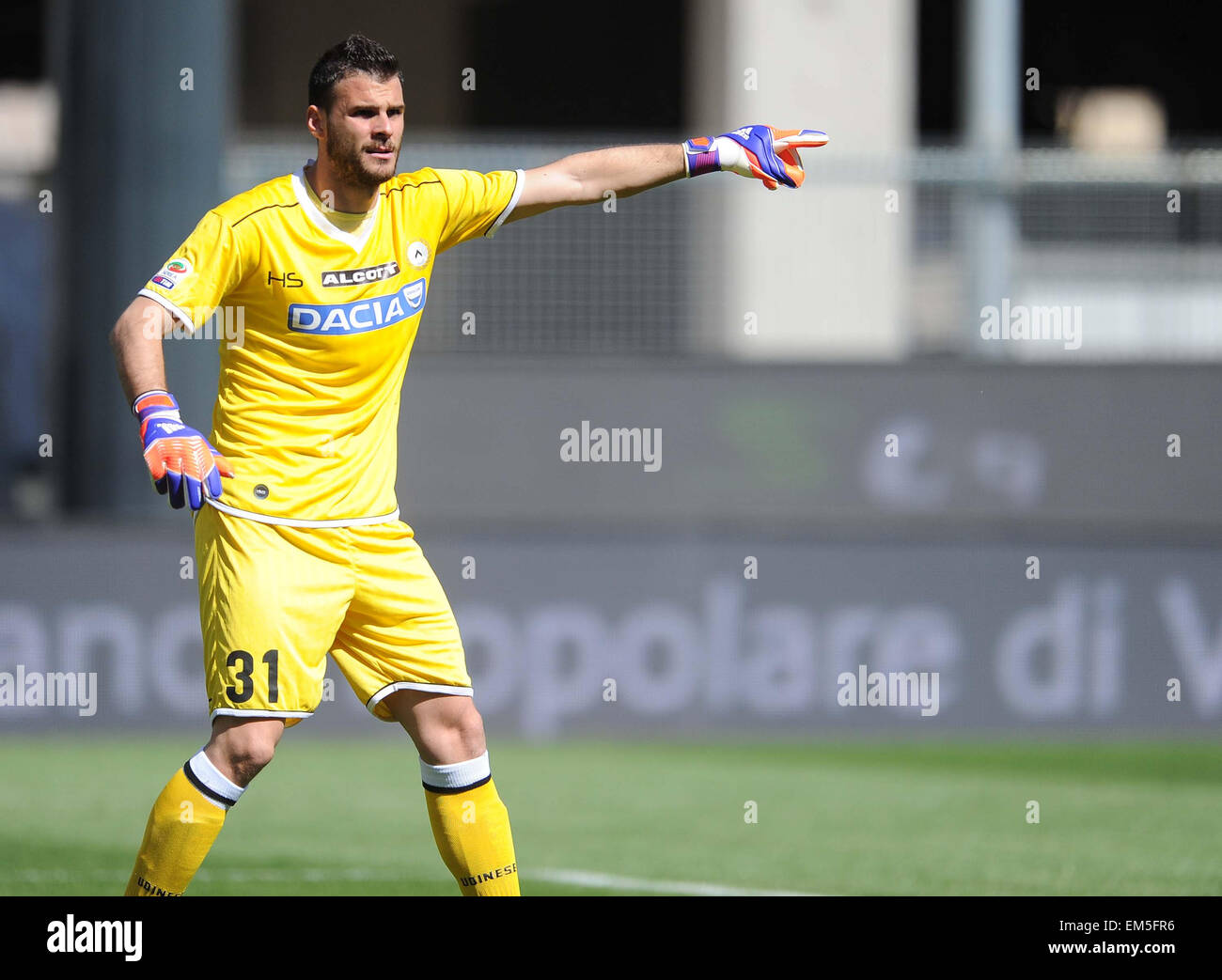 Udinese's greek goalkeeper Orestis Karnezis gestures during the Italian ...