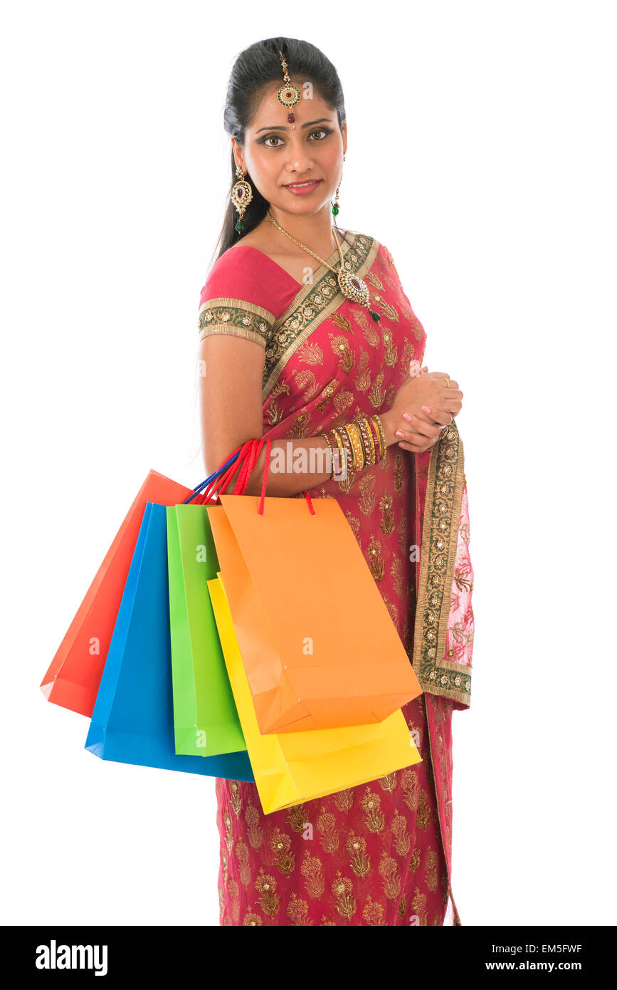 Indian woman shopping Stock Photo - Alamy