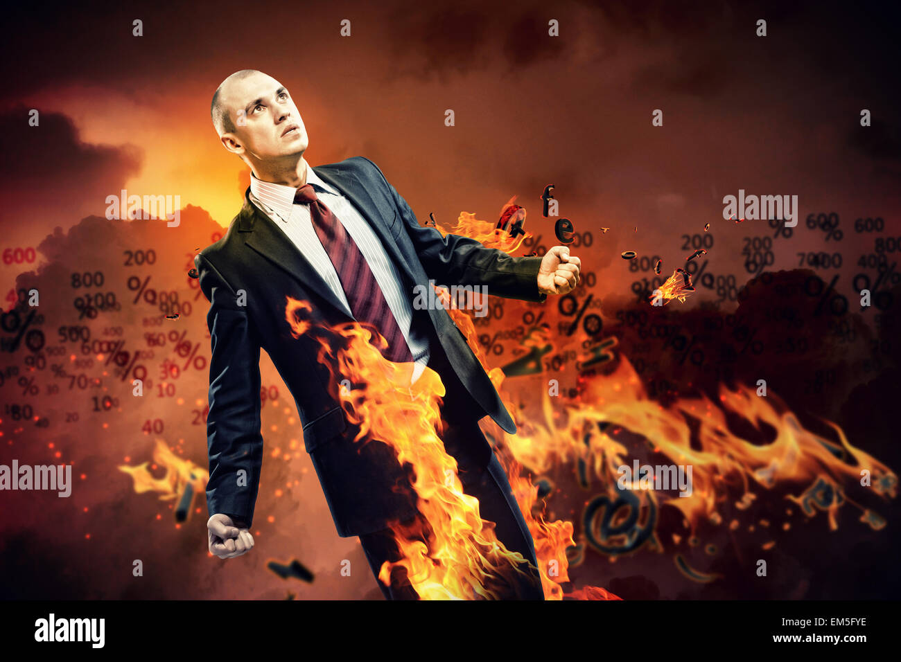 Human head fire anger hi-res stock photography and images - Alamy