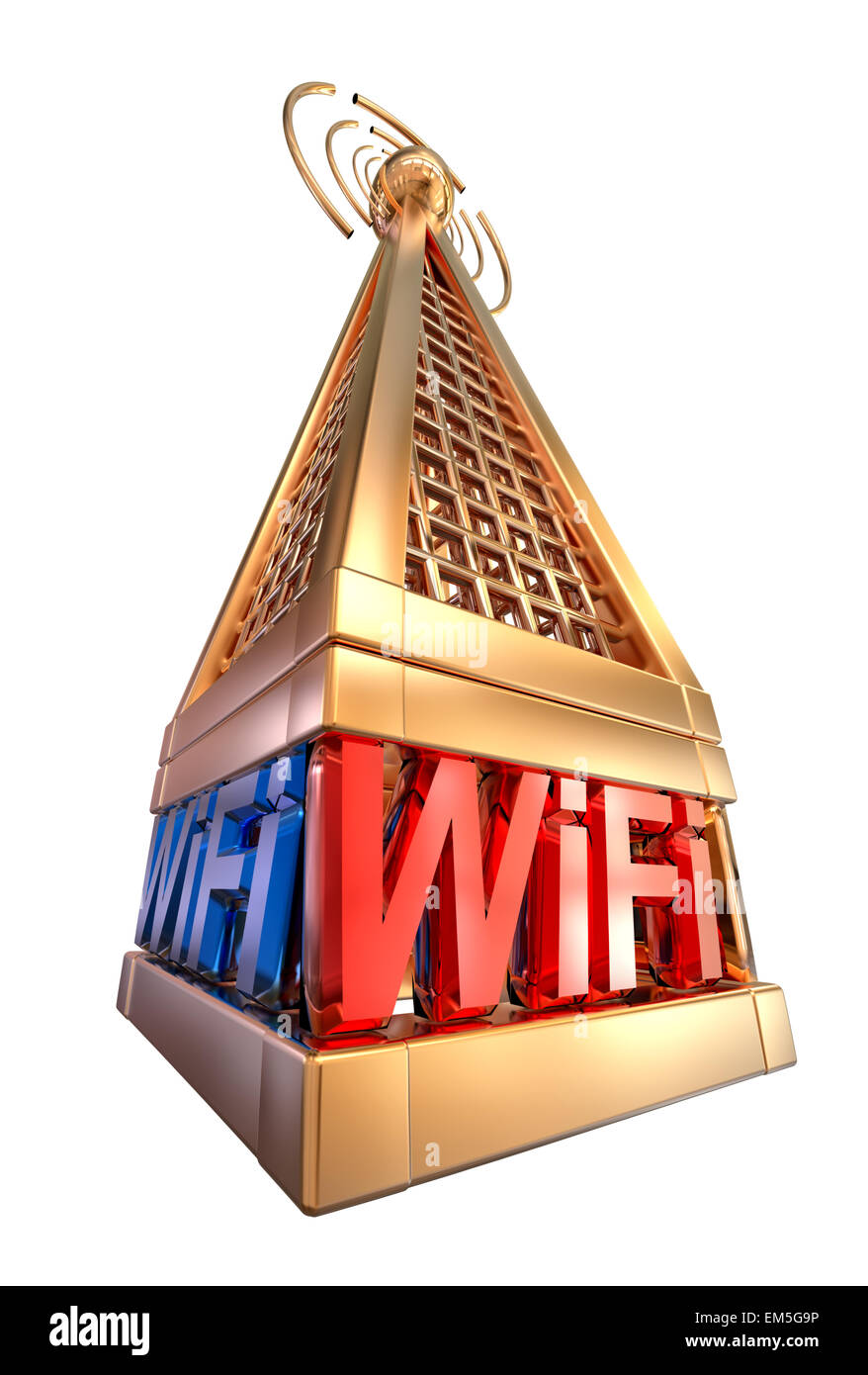 digital transmitter sends signals from high tower Stock Photo - Alamy