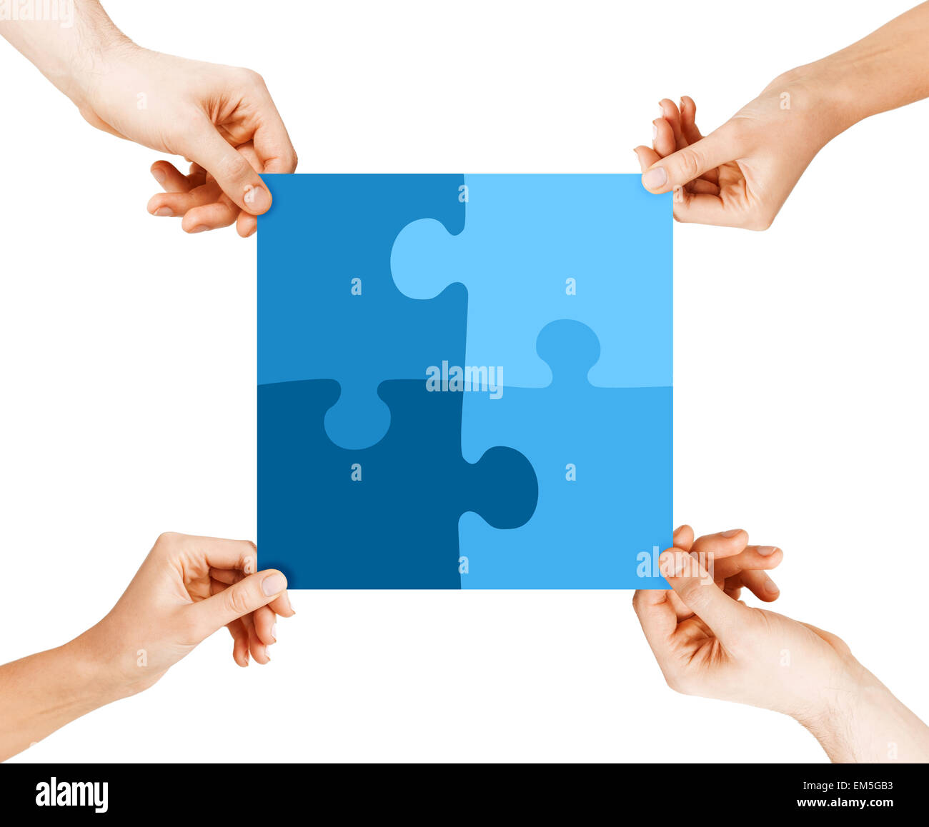 Business people connecting puzzle pieces hi-res stock photography and ...
